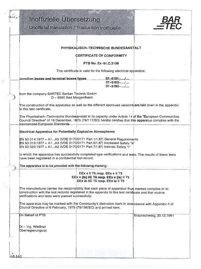 PTB No EX 91.C.3108 | PDF