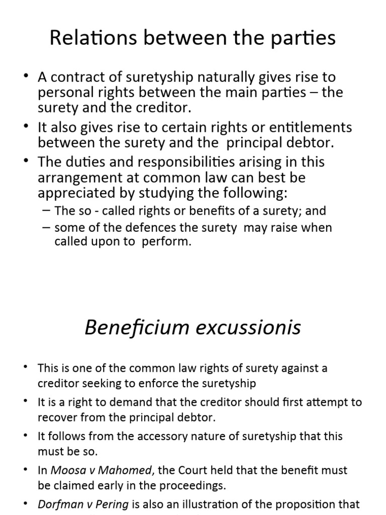 Suretyship Rights and Defenses | PDF | Surety | Private Law