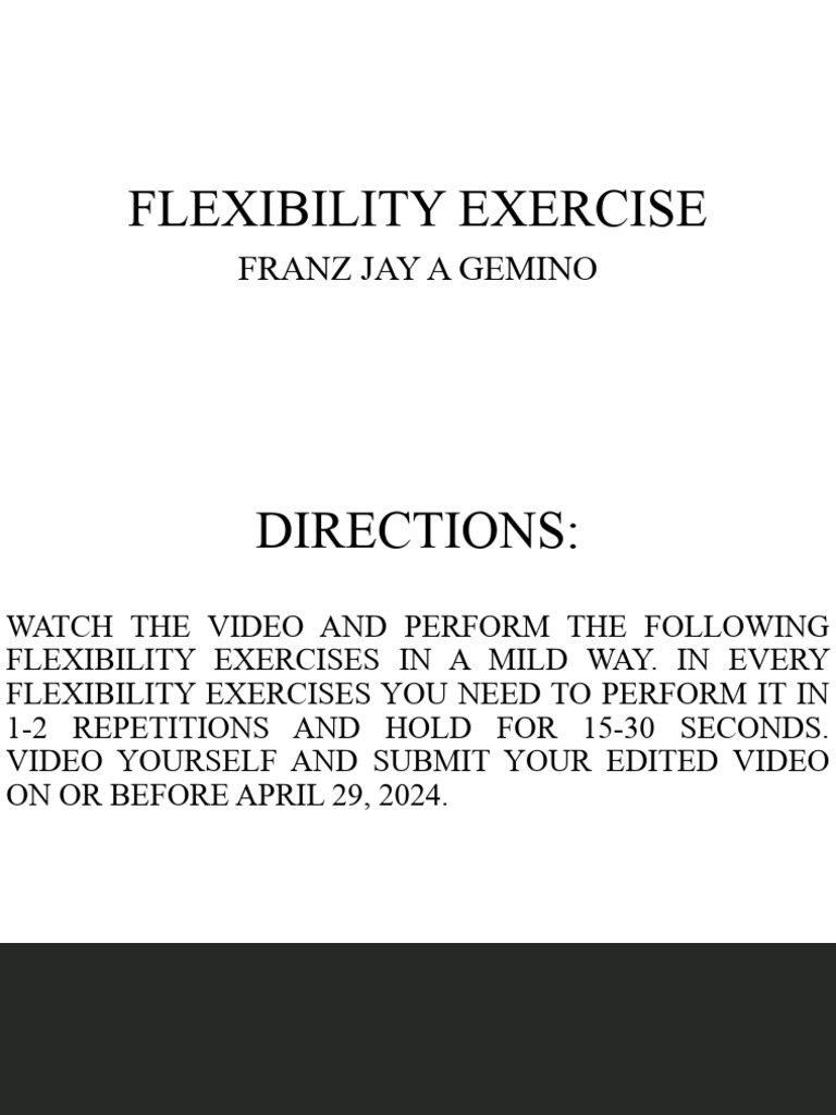 Pathfit 2 Flexibility Exercise Asynchronous Activity | PDF