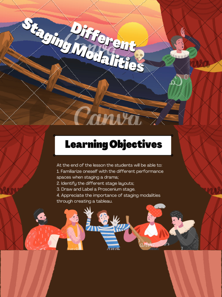 Colorful Illustrative Types of Theatre Productions Presentation ...