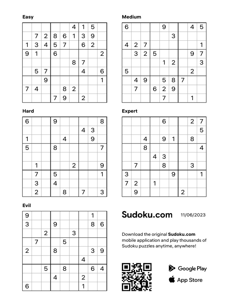 sudoku_a4_11-06-2023 | PDF | Puzzles | Logic Puzzles sudoku_a4_11-06-2023 | PDF | Puzzles | Logic Puzzles