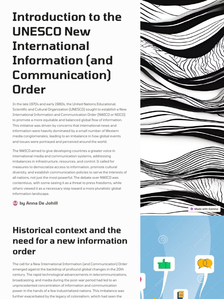 3. UNESCO New International Information (and Communication) Order | PDF | Media (Communication ...