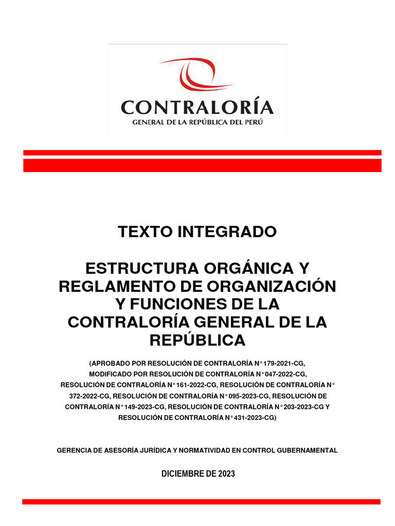 Rof Integrado 2023-12 | PDF | Contralor | Regulación