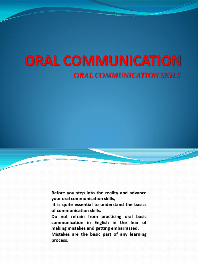 Oral Communication | PDF
