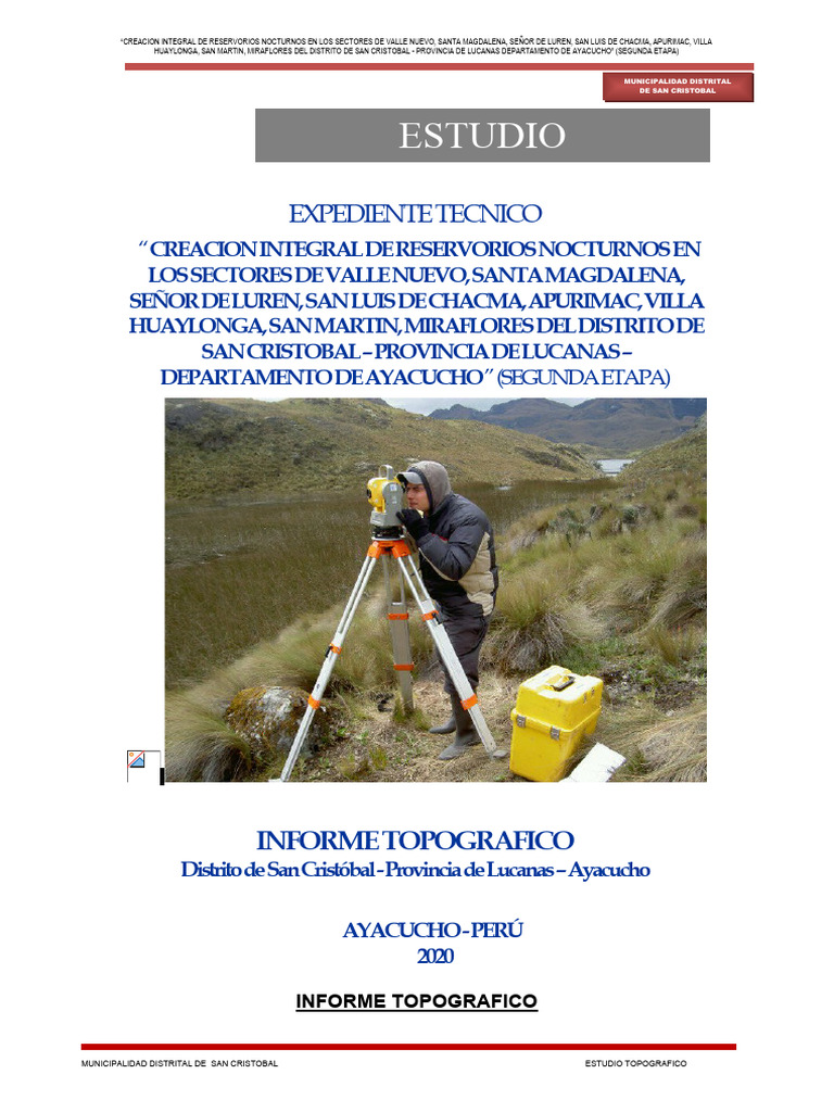 Estudio Topografico | PDF | Topografía | Agrimensura