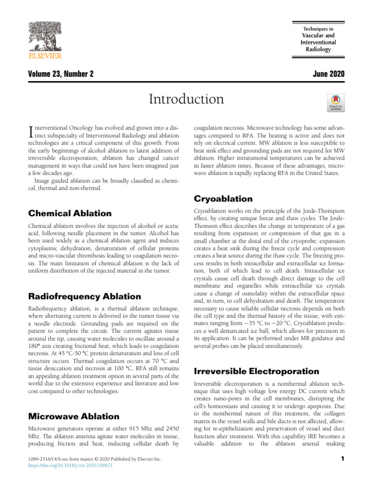 01-Introduction to Interventional Oncology | PDF | Clinical Medicine | Medical Specialties