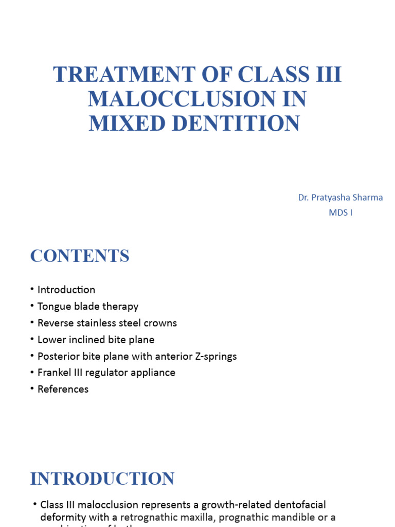 Treatment of Class III [Autosaved] | PDF | Dental Anatomy | Tooth