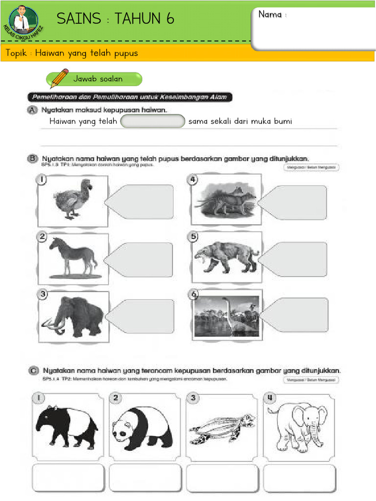 T6 Haiwan Yang Telah Pupus | PDF