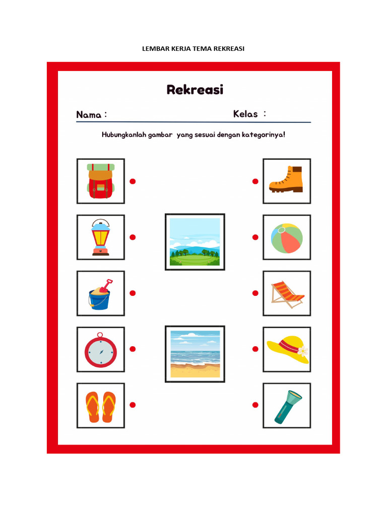 Lembar Kerja Tema Rekreasi | PDF