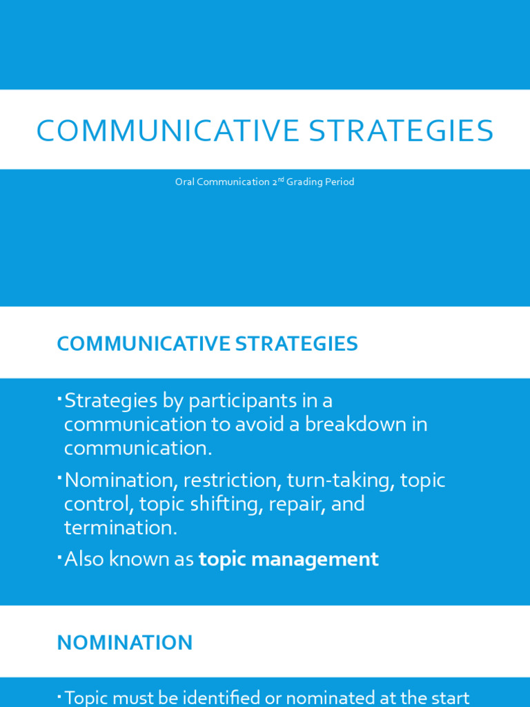 Communicative strategies | PDF