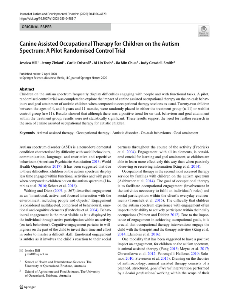 Canine Blabalbl | PDF | Autism Spectrum | Occupational Therapy