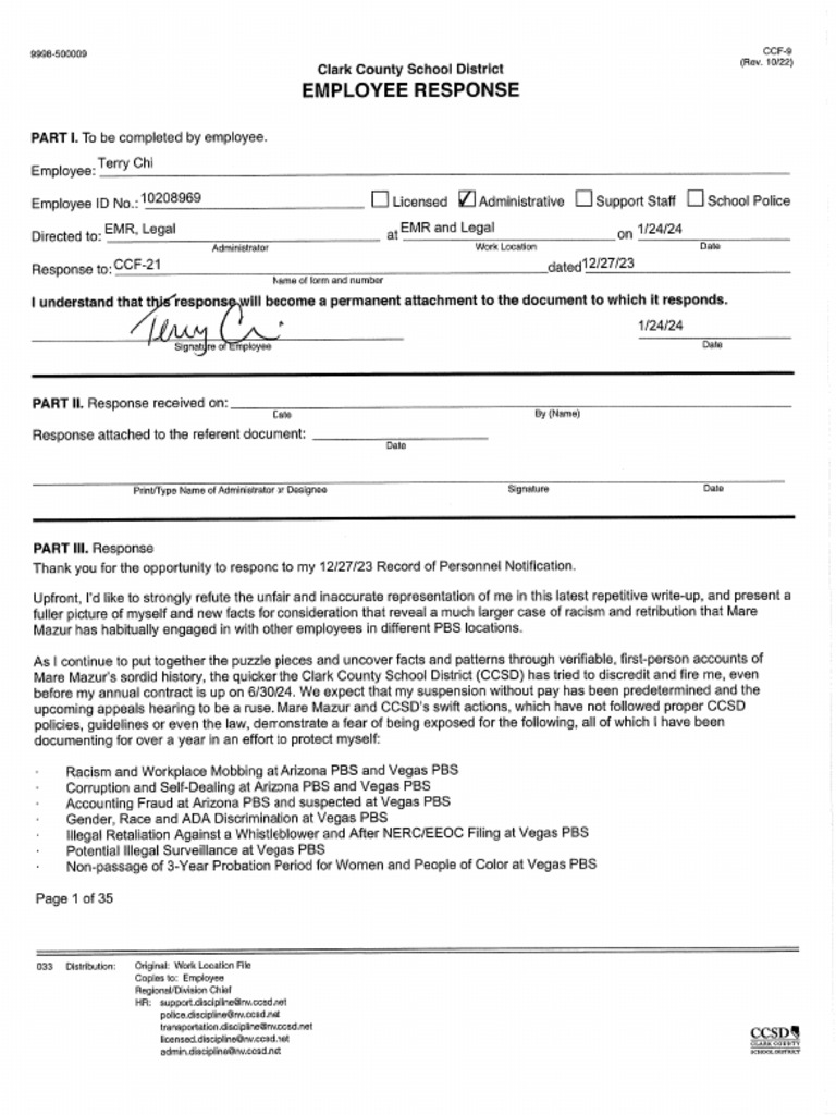 Terry Chi Response To 12.27.23 Write-Up | PDF