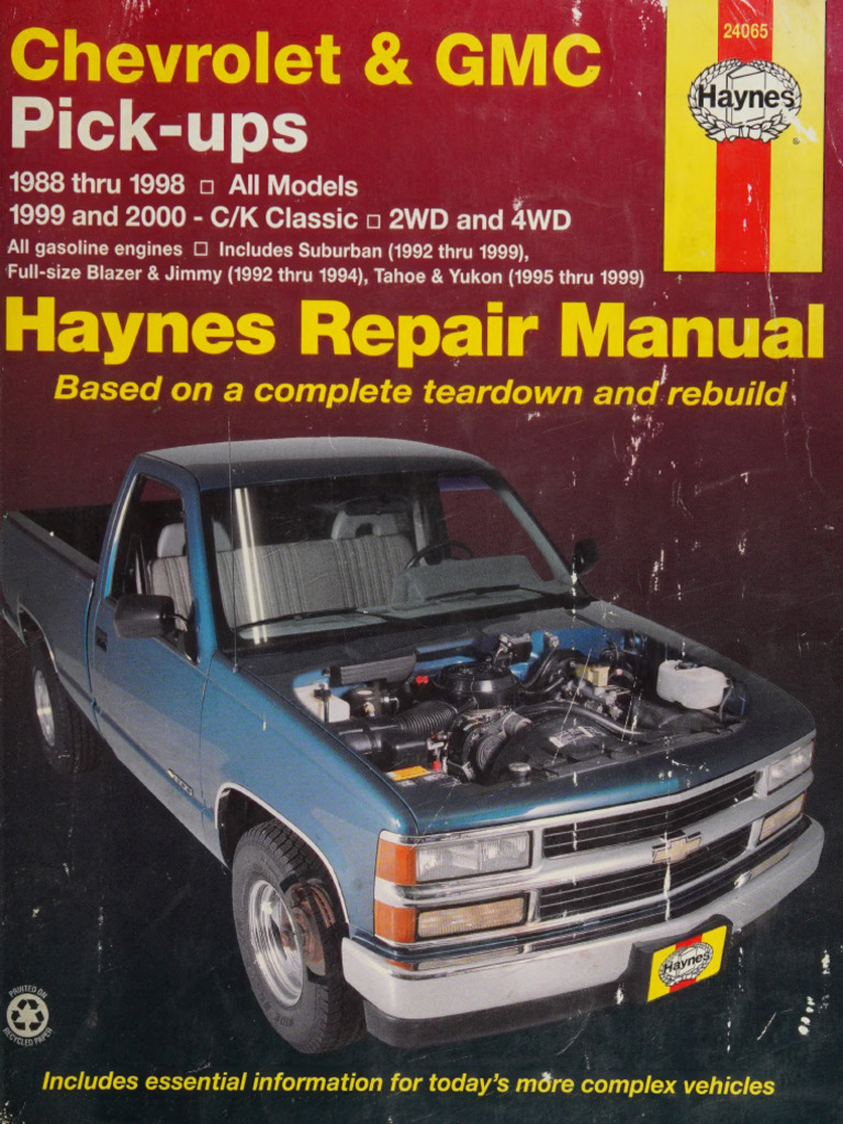 Chevrolet & GMC Pick-Ups Haynes Repair Manual by Haynes Repair Manuals ...