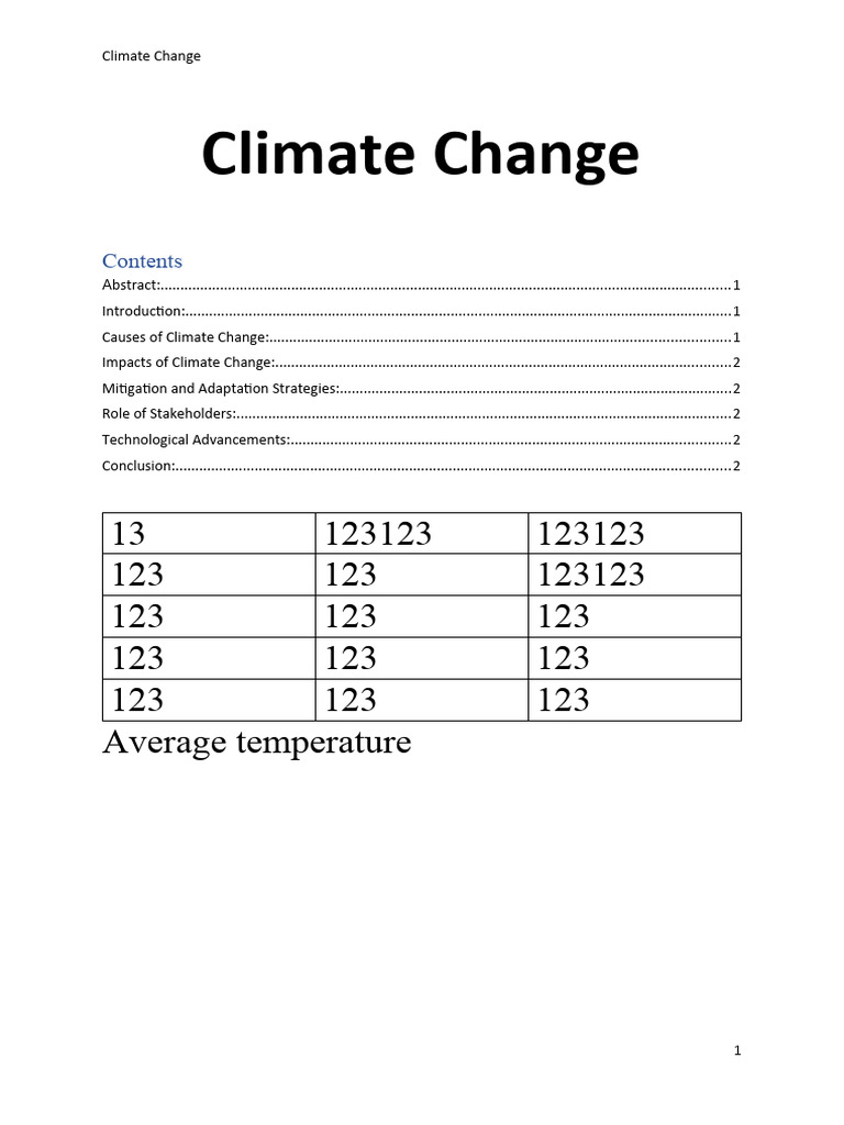 Climate Change Research Paper Pdf Climate Change Climate Change