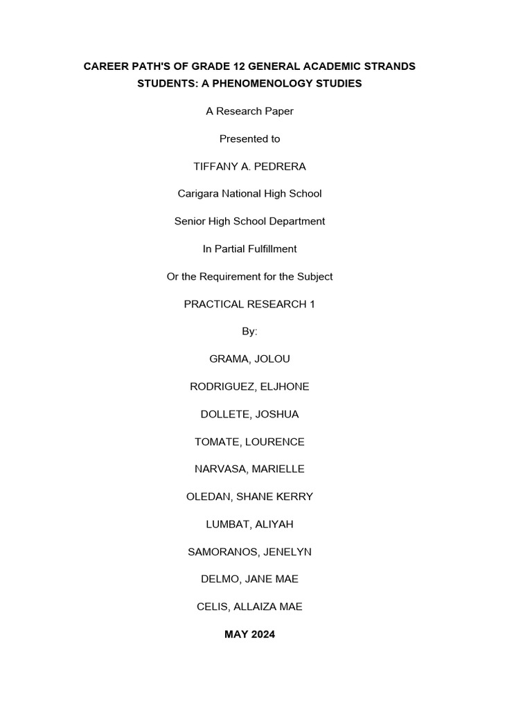 Grade 12 GAS Students' Career Paths | PDF | Science | Cognition