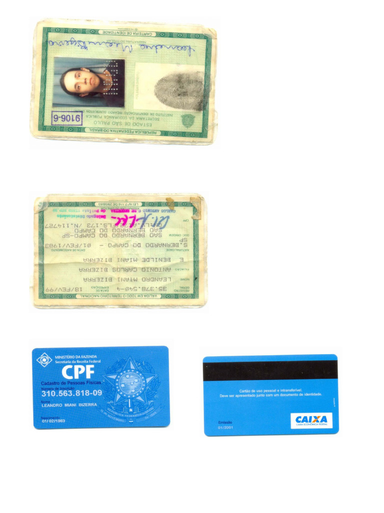 Documentos CPF Identidade Leandro | PDF
