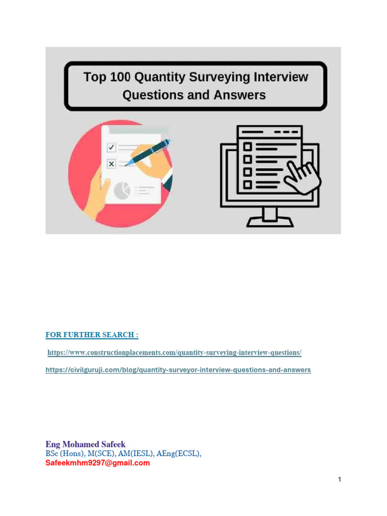 Top 100 Quantity Surveying Interview Q&A | PDF | Real Estate Appraisal | Net Present Value