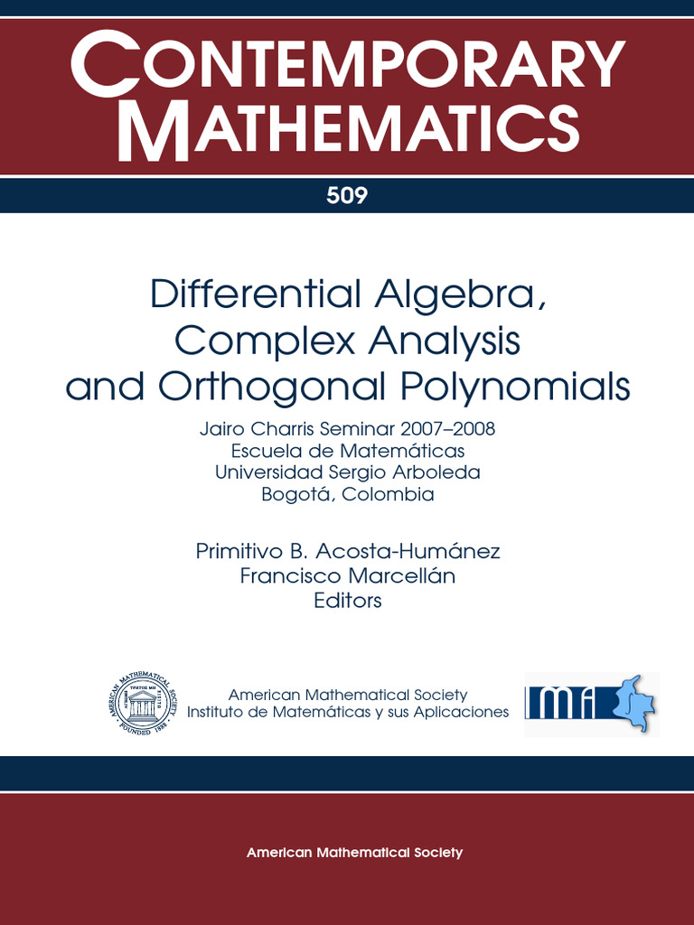 Ontemporary Athematics: Differential Algebra, Complex Analysis and Orthogonal Polynomials | PDF ...