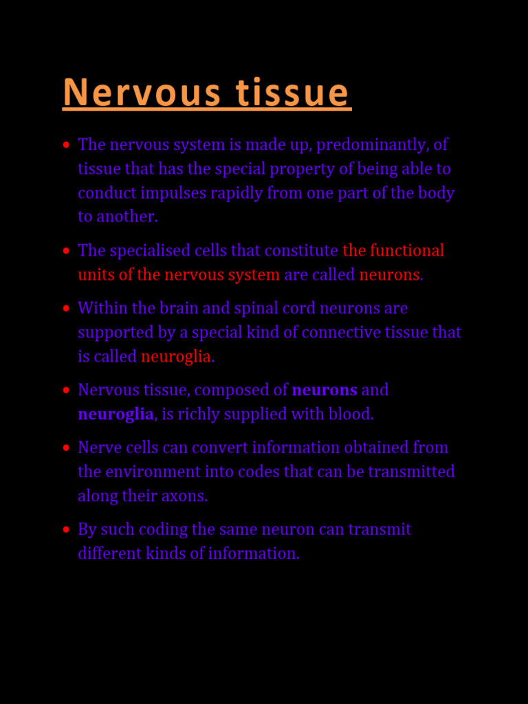 Nervous tissue | PDF | Axon | Neuron