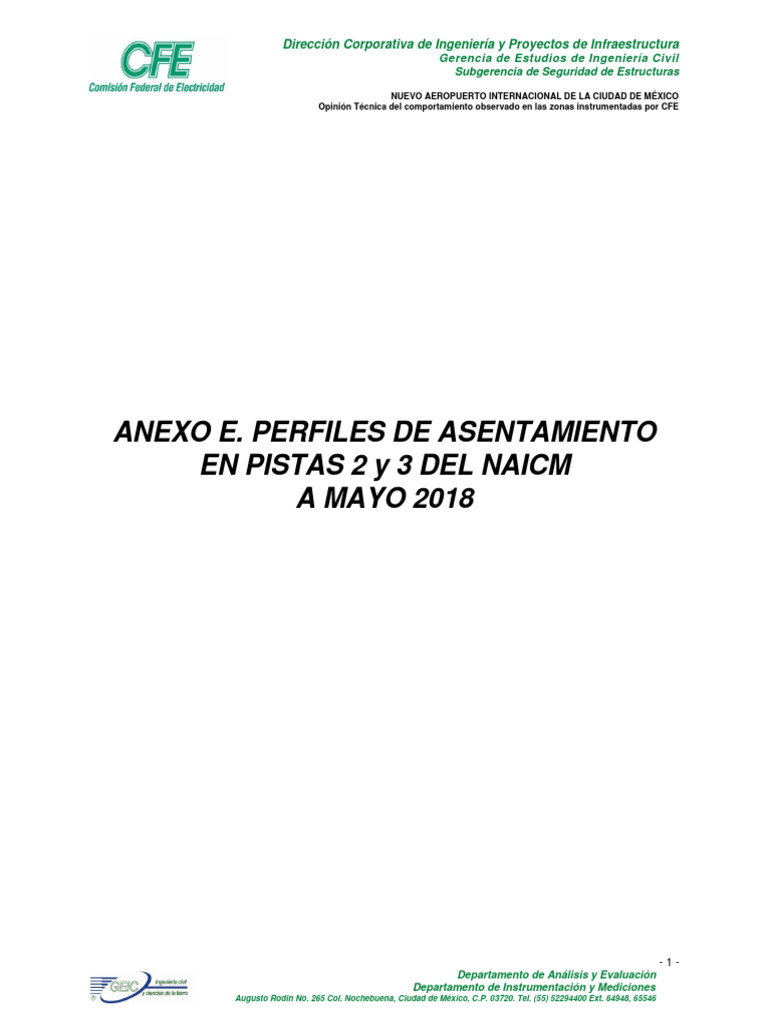 ANEXO E. Perfiles de Asentamiento 1 | PDF | México | Ingeniería