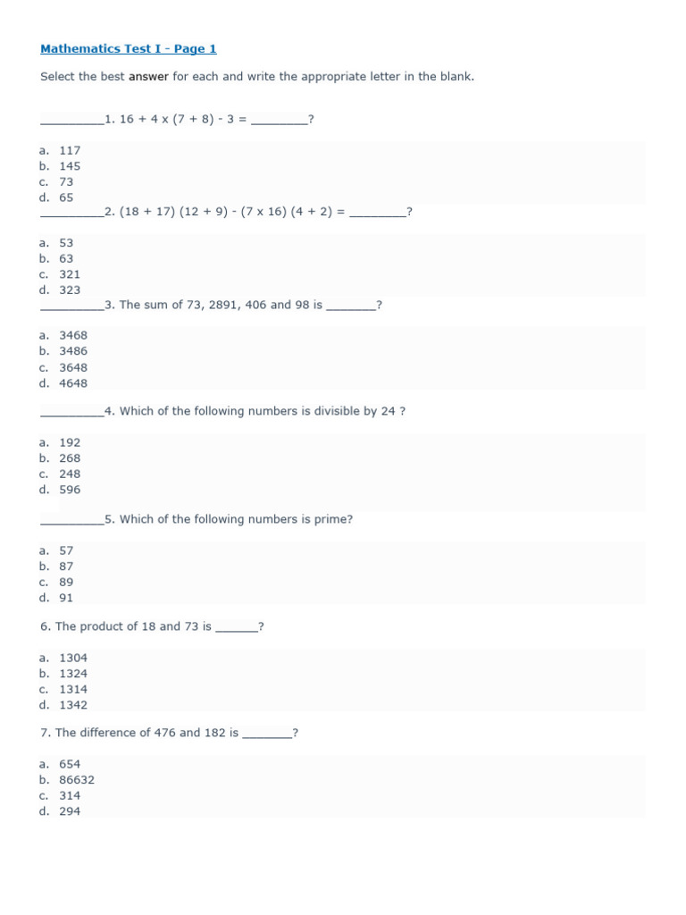 CSE Reviewer | PDF | Division (Mathematics) | Odds