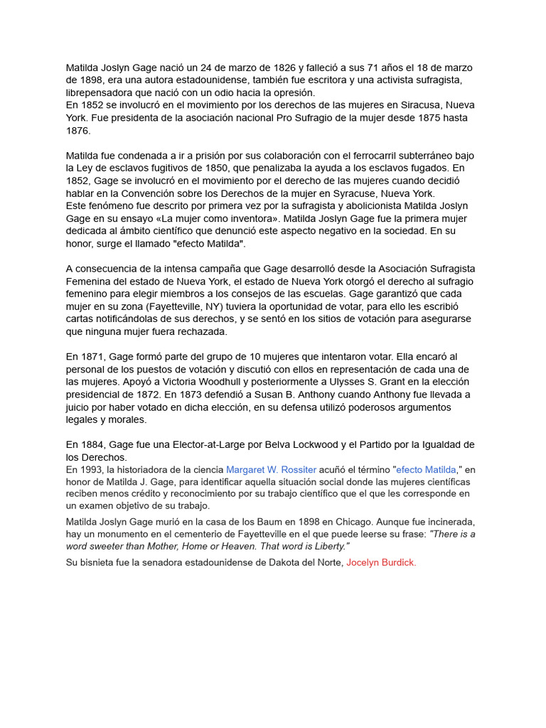 Efecto Matilda | PDF | Mujer | Derechos de las mujeres