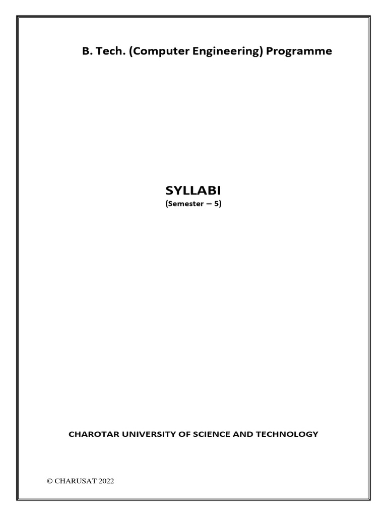 BTech - 5sem - CE - Booklet - 2022-23-ODD | PDF | Spring Framework | Databases