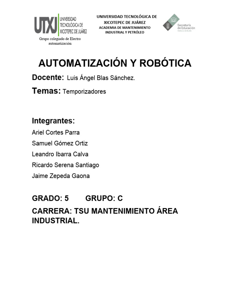 Temporizadores en TIA Portal: TON, TOF, TP | PDF | Automatización ...