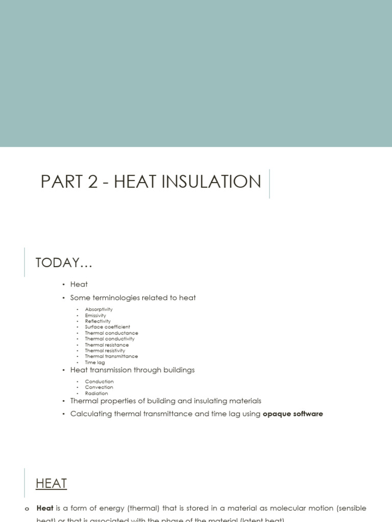 Understanding Heat Insulation Concepts | PDF | Building Insulation ...