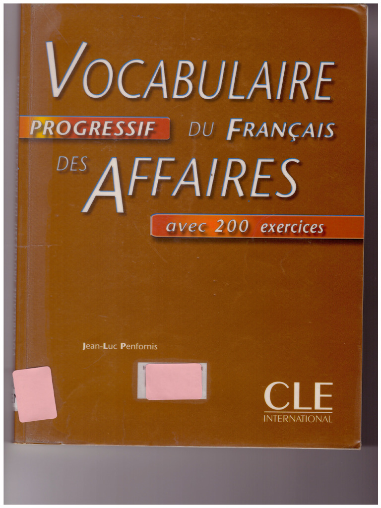 Vocabulaire Progressif Du Français Des Affaires Intermédiaire | PDF
