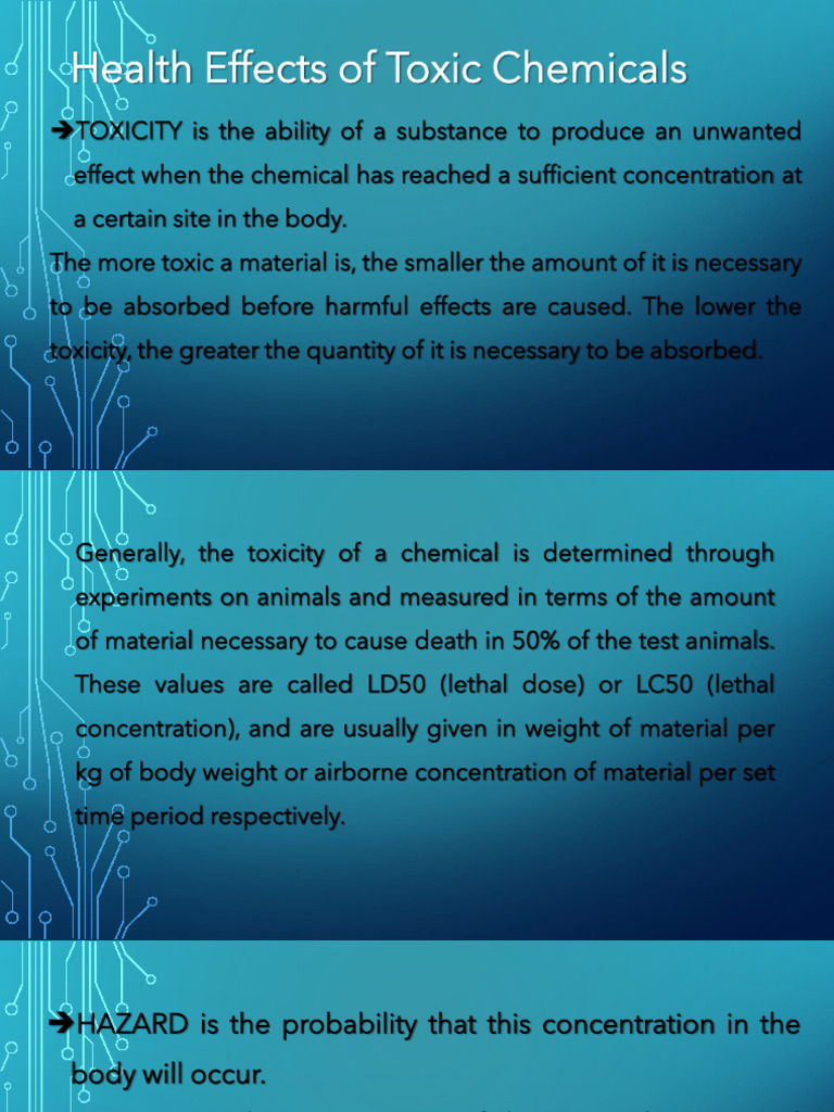 Health Effects of Toxic Chemicals | PDF | Toxicity | Hazards