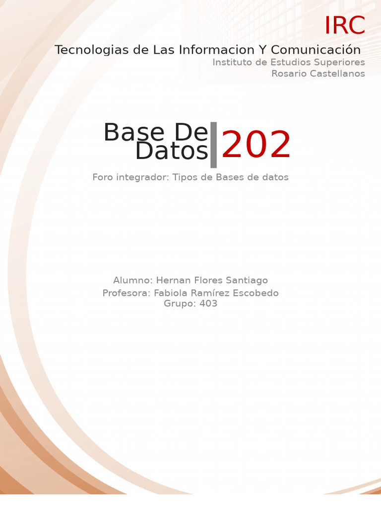 HernanFloresSantiago_Actividad1_Tipos_de_Bases_de_datos.docx | PDF | Bases de datos | Almacén de ...