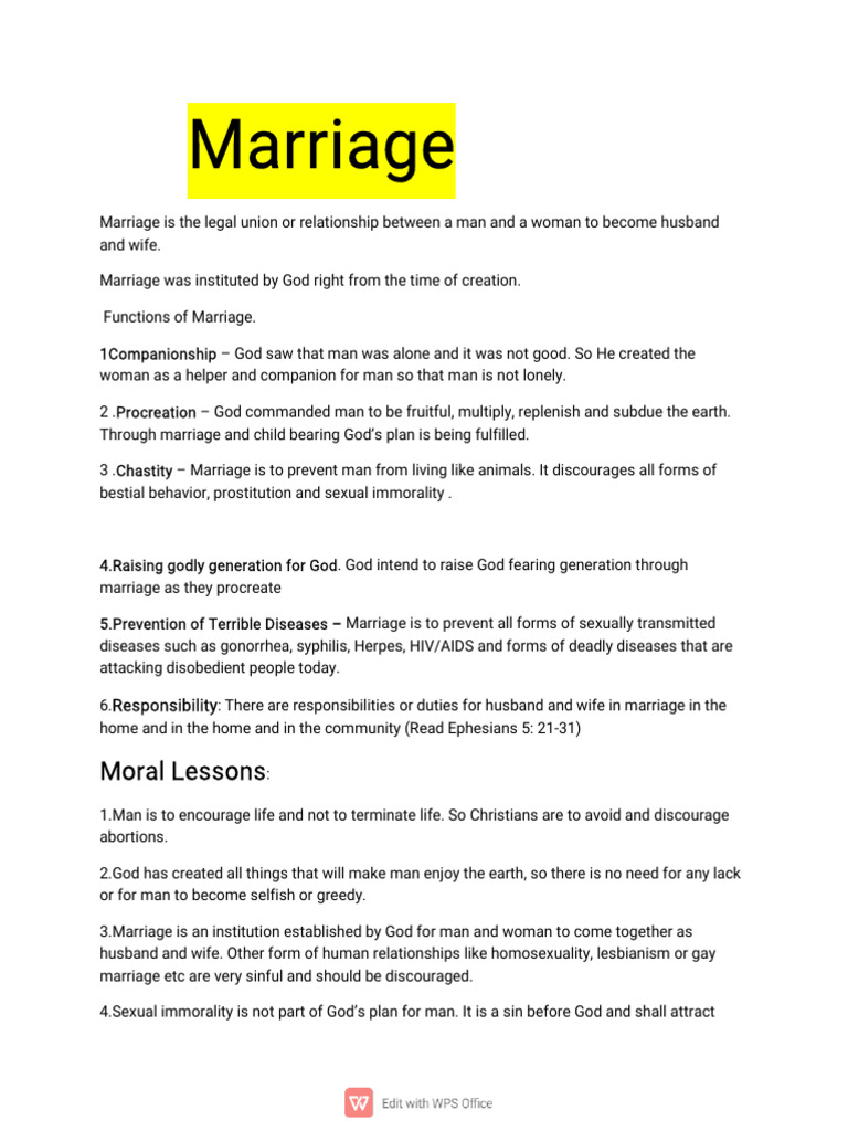 Importance and Types of Marriage | PDF | Homosexuality | Sexual Orientation