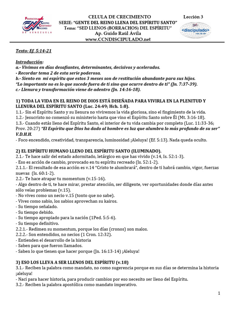 Gente del Reino llena del espiritu santo 3-1 | PDF | Teología sistemática | Concepciones de dios