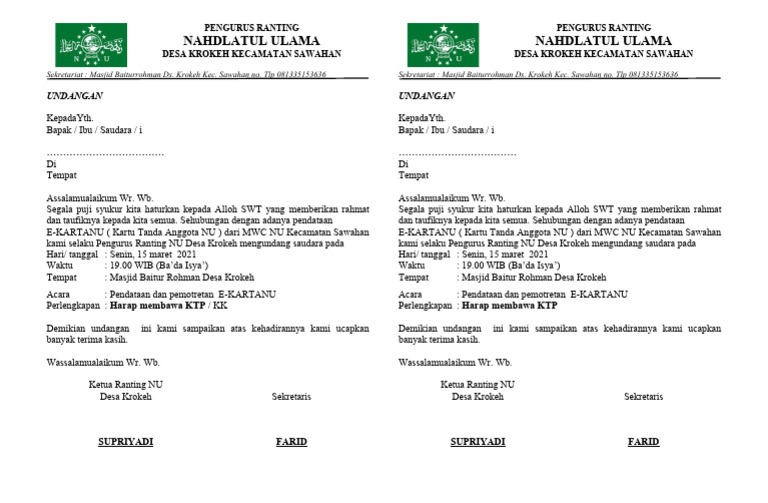 Undangan Ranting Krokeh | PDF