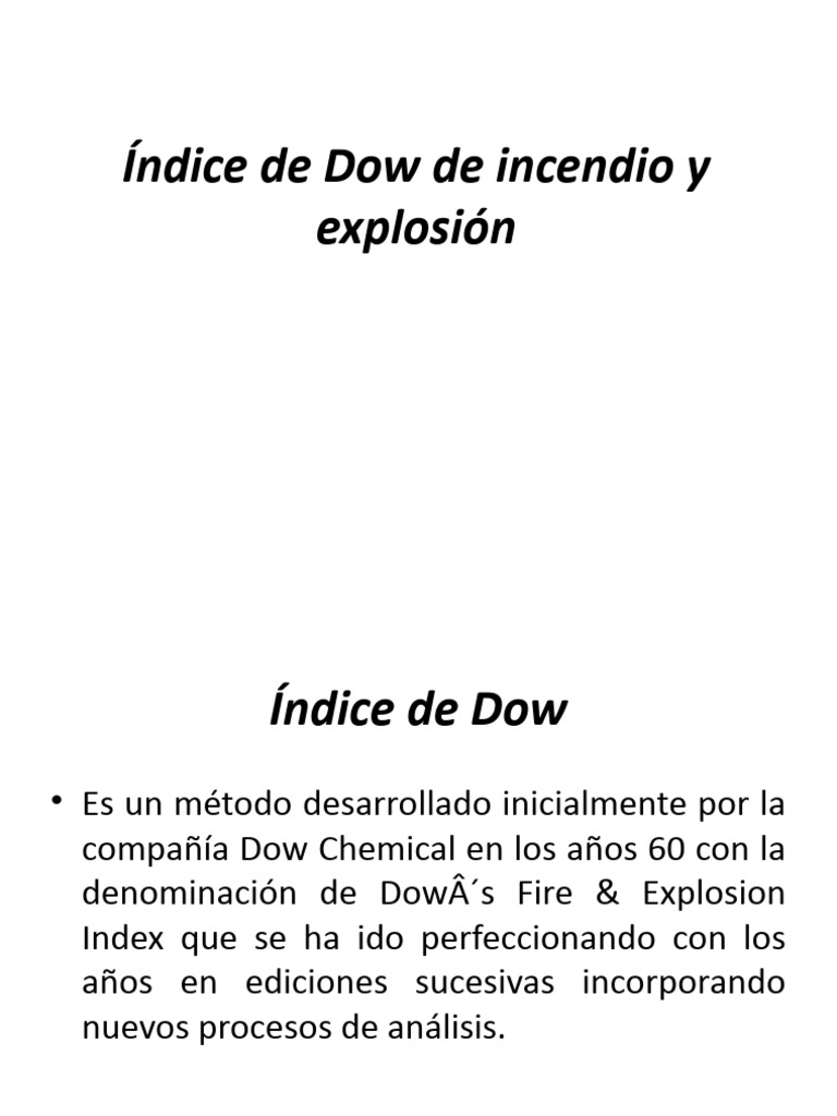 Método Dow para Índice de Incendio y Explosión | PDF