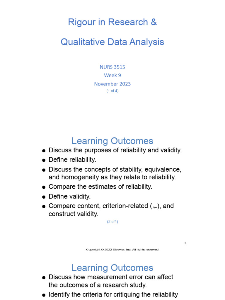 Week 9 Slides | Download Free PDF | Validity (Statistics) | Qualitative ...
