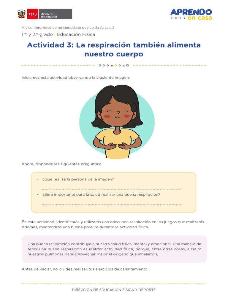 Respiración y Posturas en Educación Física | PDF | Respiración