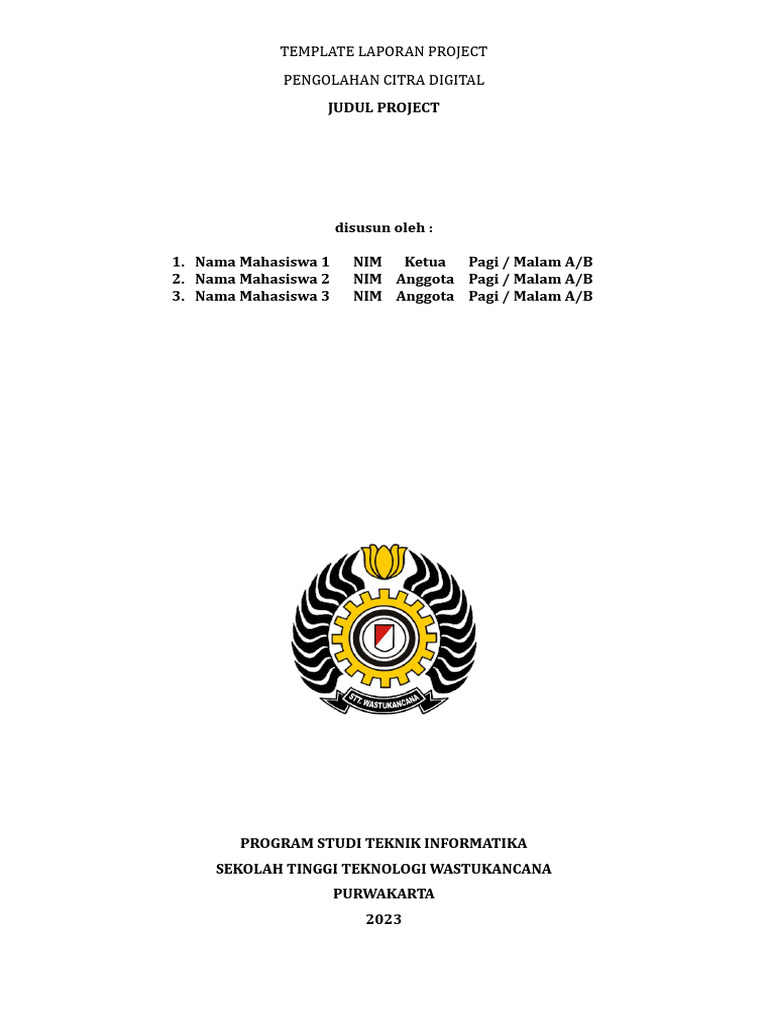 Template Laporan Project PCD 2023 | PDF