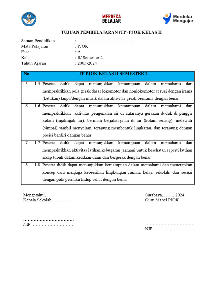 02 Tp Pjok Kelas 2 Semester 2 Pdf