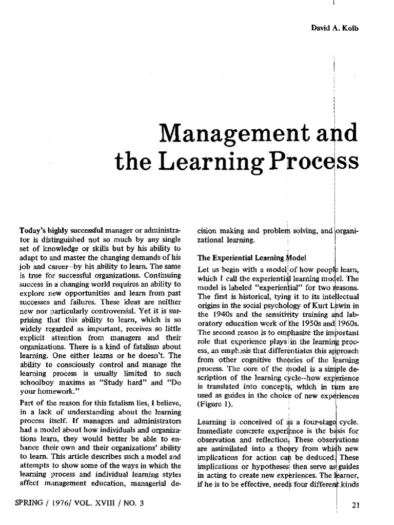 Kolb Learning - Compressed | PDF