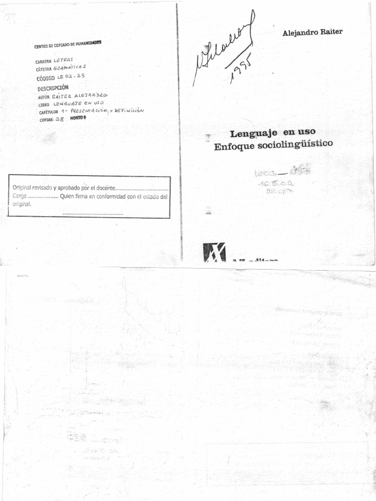 Alejandro Raiter Lenguaje en Uso Enfoque Sociolinguistico Cap 1.PDF ...