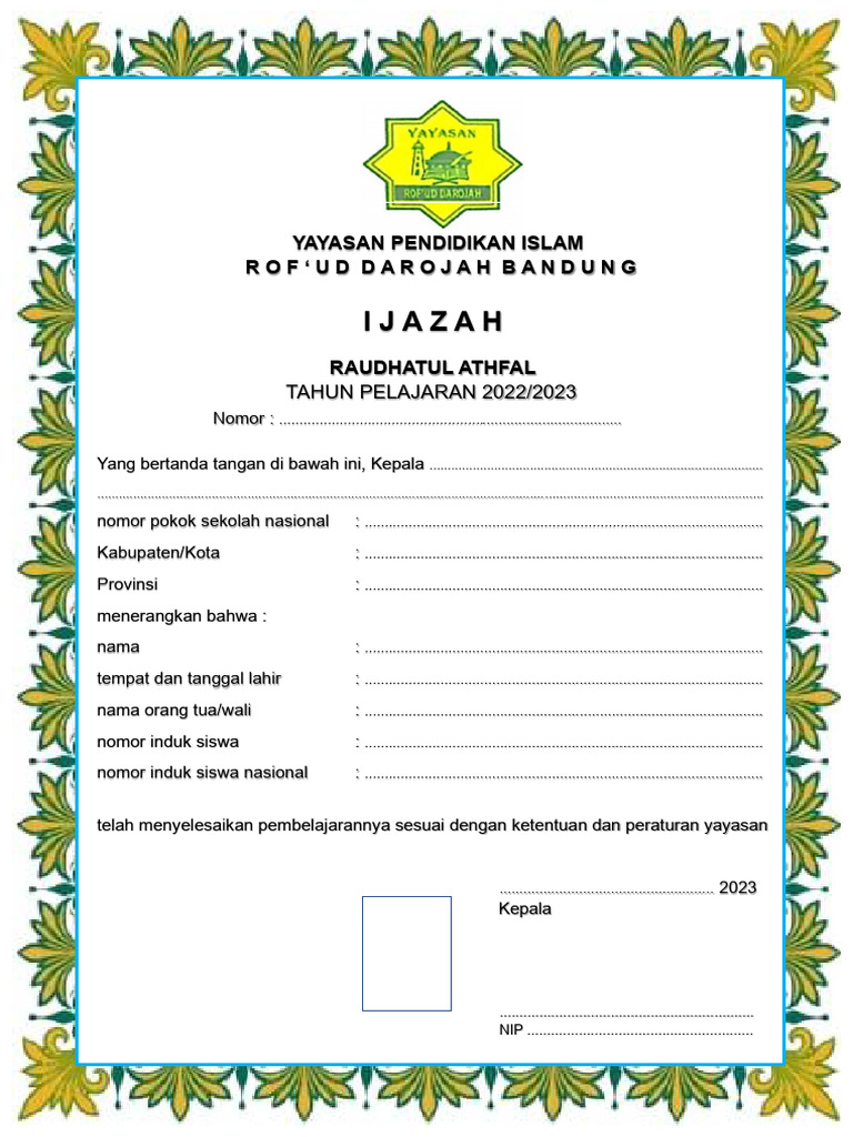Bingkai Ijazah Ra 2023 | PDF