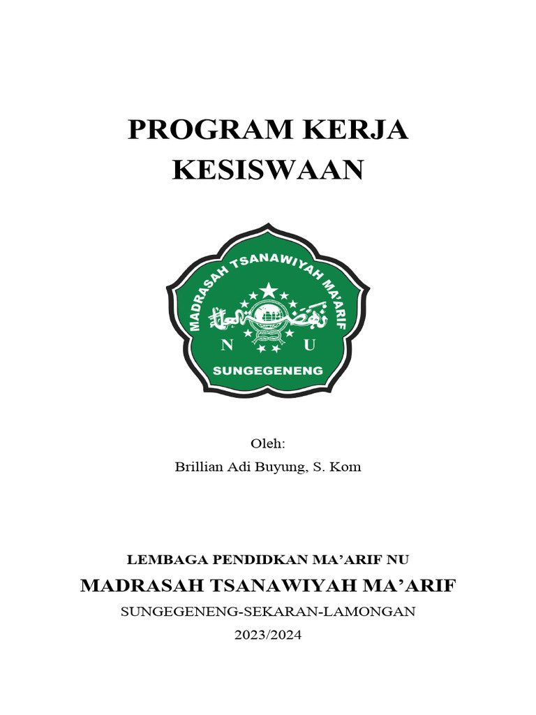 Program Kerja Kesiswaan 23-24 | PDF