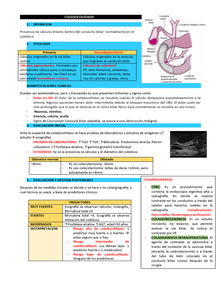 Coledocolitiasis: Síntomas y Complicaciones | PDF | Enfermedades y ...
