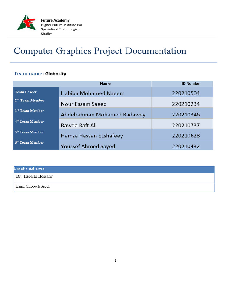 Computer Graphics Project: Globosity | PDF