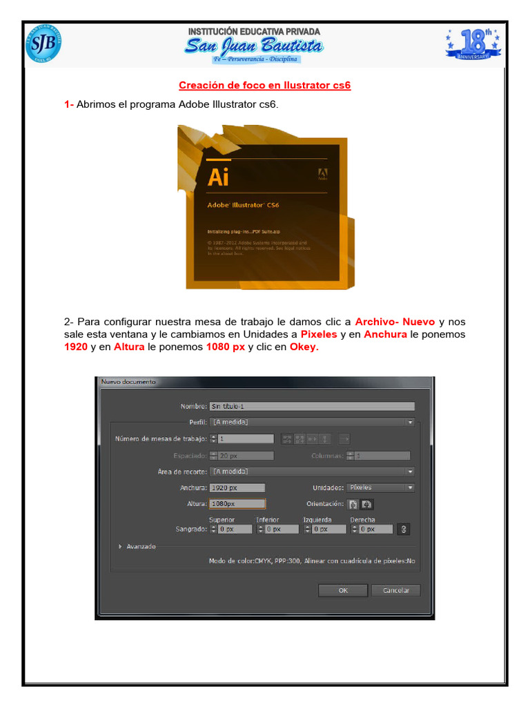 Tema N°6 Creación de Foco en Ilustrator | PDF | Ventana (informática ...