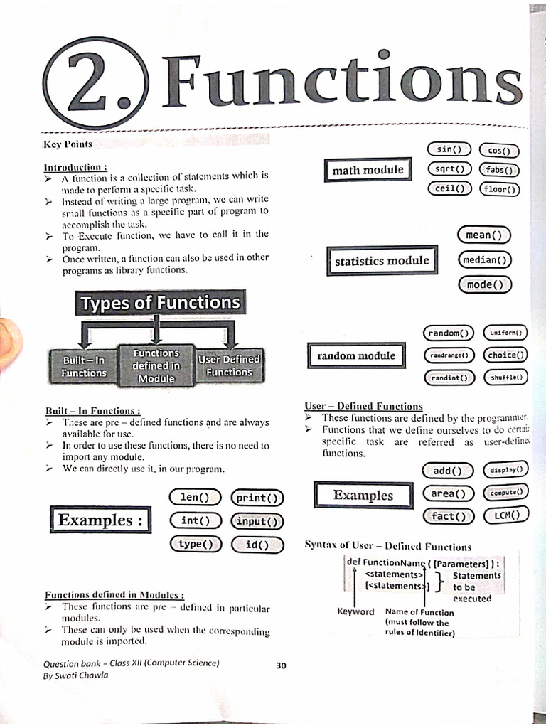 Grade 12- Functions Computer Notes | PDF Grade 12- Functions Computer Notes | PDF