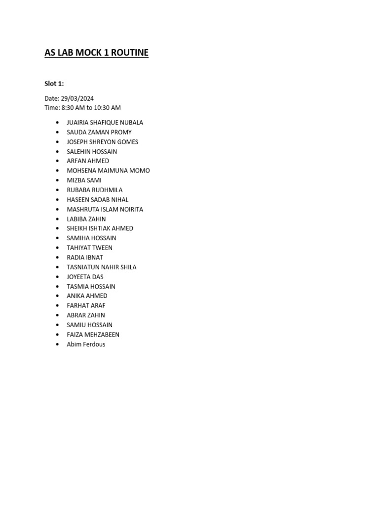 As Lab Mock 1 Routine 2 | PDF
