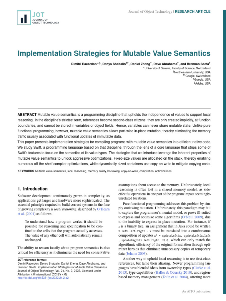 Mutable Value Semantics | Download Free PDF | Parameter (Computer ... Mutable Value Semantics | Download Free PDF | Parameter (Computer ...